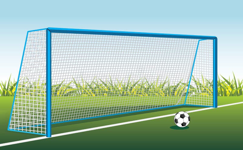 Fußball und Tor vektor abbildung. Illustration von spielplatz - 30639245