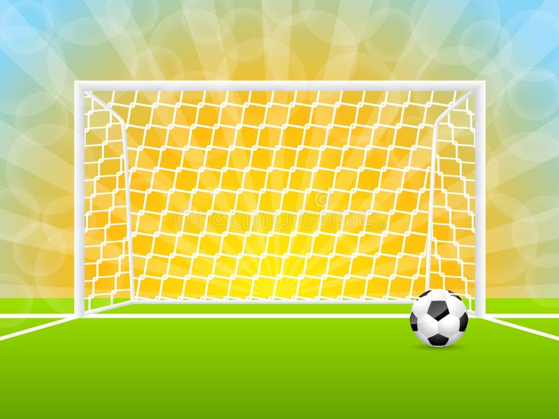 Fußball und Tor mit Netz vektor abbildung. Illustration von dunkel ...