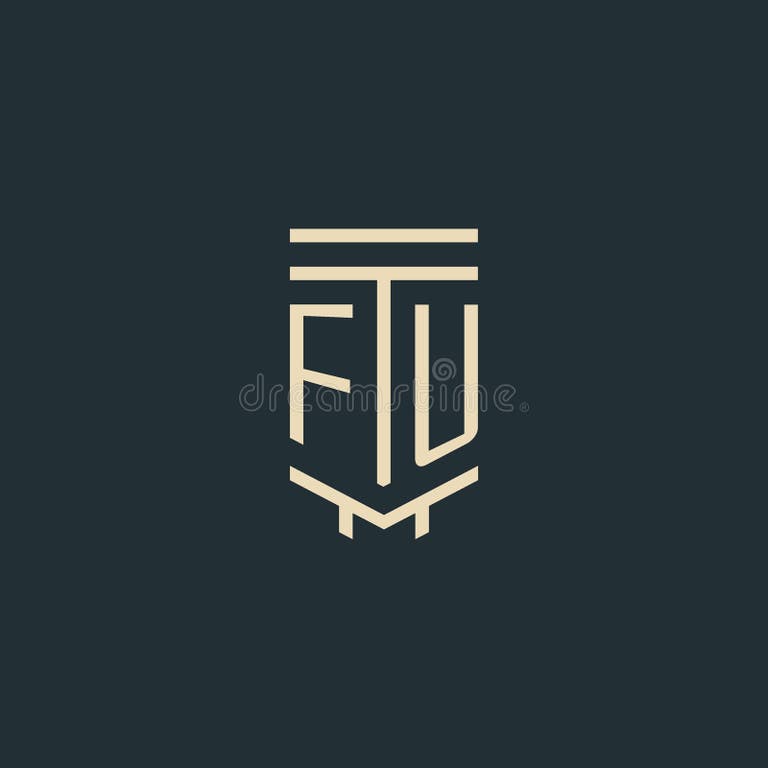 FU Initial Monogram with Simple Line Art Pillar Logo Designs Stock ...