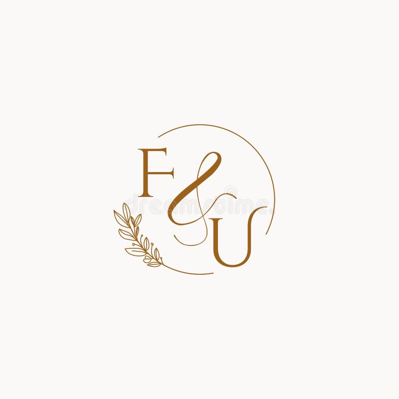 FU Initial Wedding Monogram Logo Stock Illustration - Illustration of ...