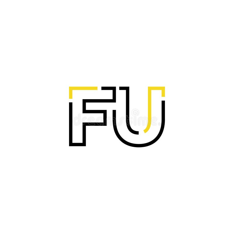 FU Letter Logo Icon Design Template Elements Stock Vector ...
