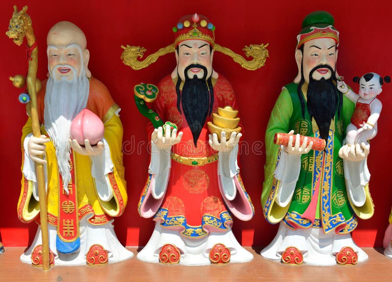 Fu Lu Shou Status stock photo. Image of bronze, daoist - 30580198