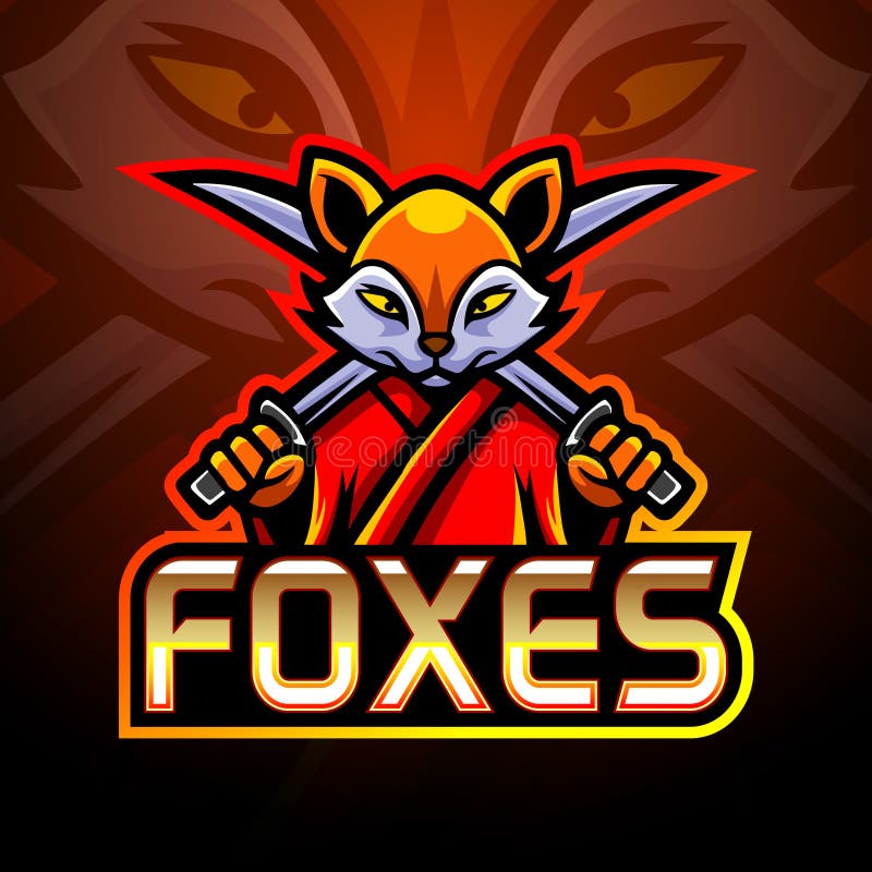 Fuchs Schwert Esport Logo Maskottchen Design Vektor Abbildung ...