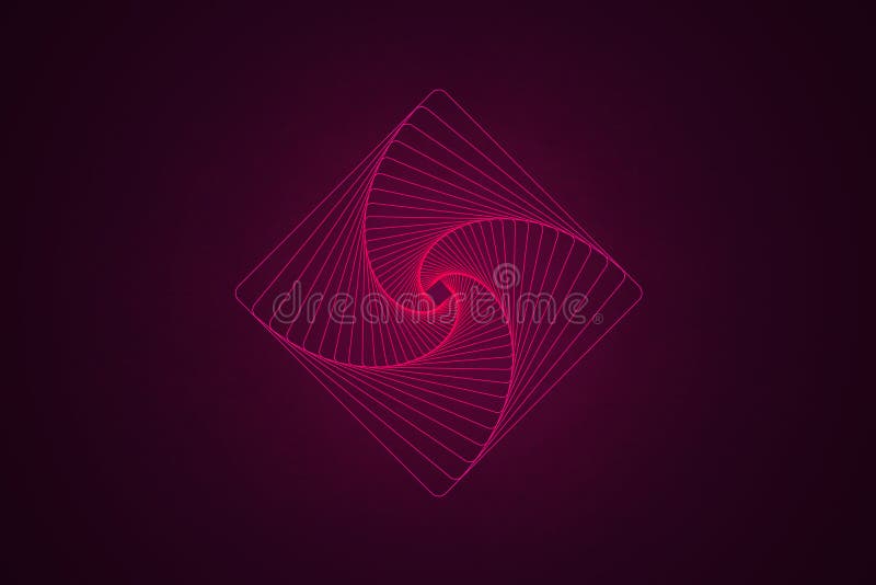 Fuchsia Abstract Geometry Line Art Stock Illustration - Illustration of ...