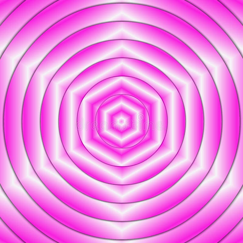 Fuchsia Circles Pattern with Symmetric Geometric Rays Star Ornament ...