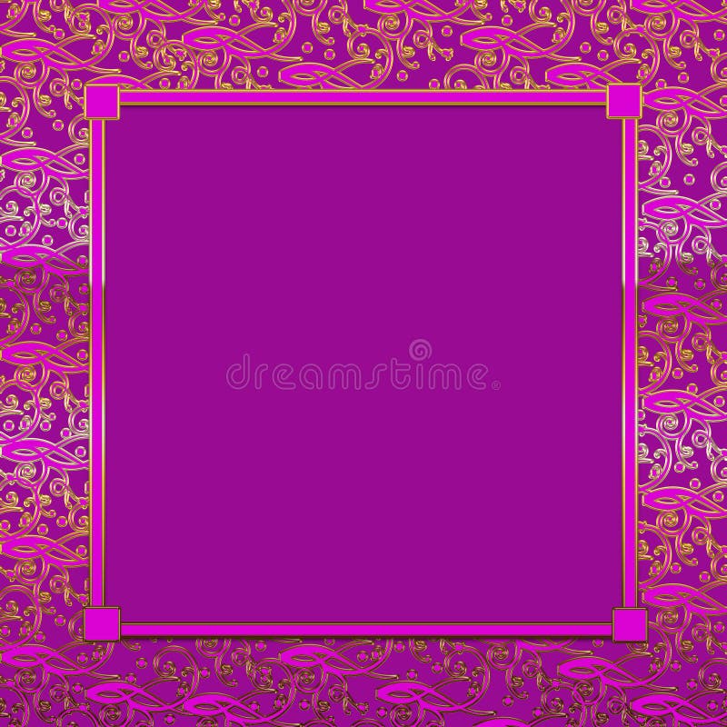 Fuchsia/Gold Decorative Background Stock Illustration - Illustration of ...