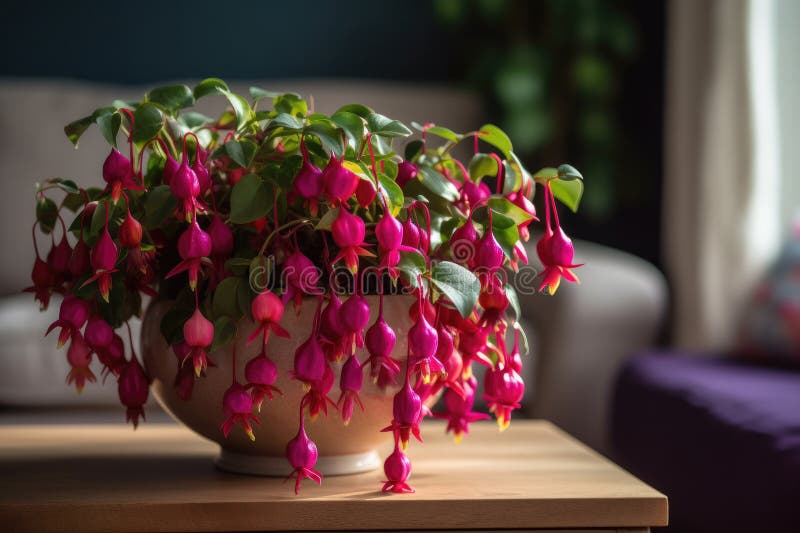 Fuchsia with Hanging, Bell. Generative AI Stock Illustration ...