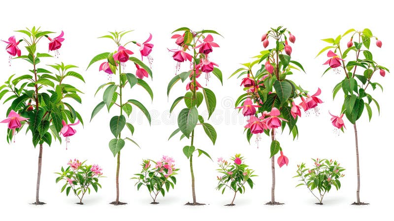 Fuchsia Plant from Young Plant To Full-grown Compare Difference Real ...