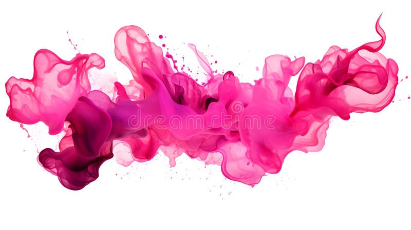 Fuchsia Watercolor Blobs on White Background. Artistic Presentation ...