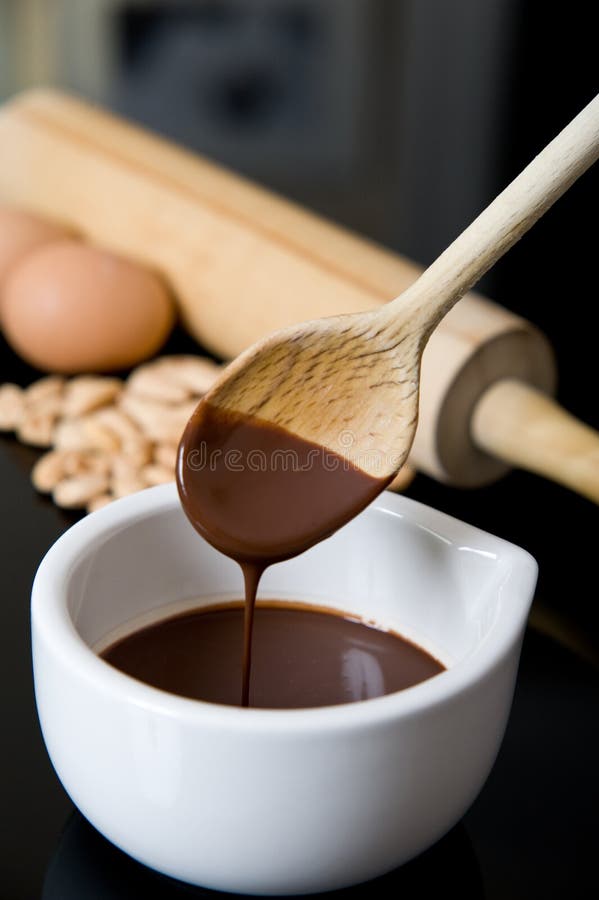 Fudge chocolate spoon stock image. Image of dessert, ingredient - 29285475