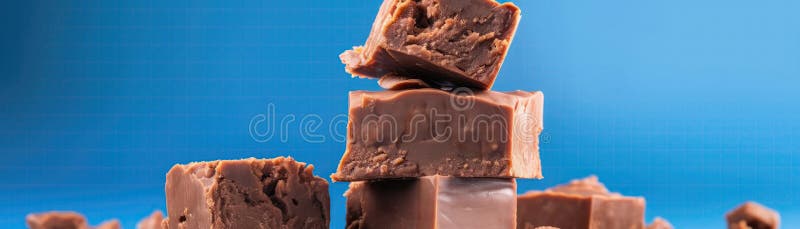 Fudge Standing on Gradient White Blue Background Wide Panoramic ...