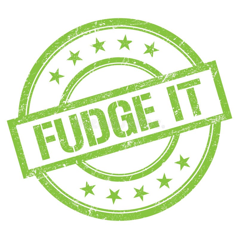 FUDGE it Text on Blue Vintage Lines Stamp Stock Illustration ...