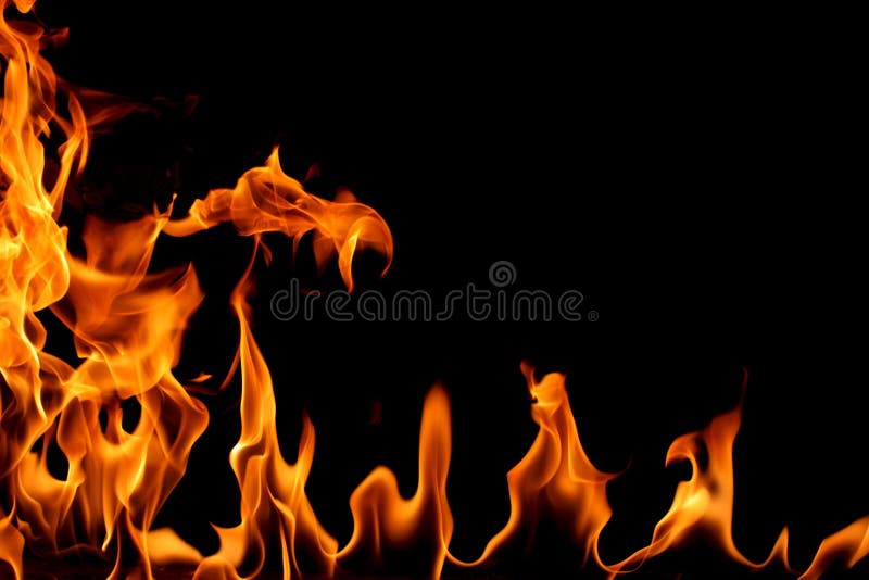 Fuego Aislado En Un Fondo Negro Imagen de archivo - Imagen de ...