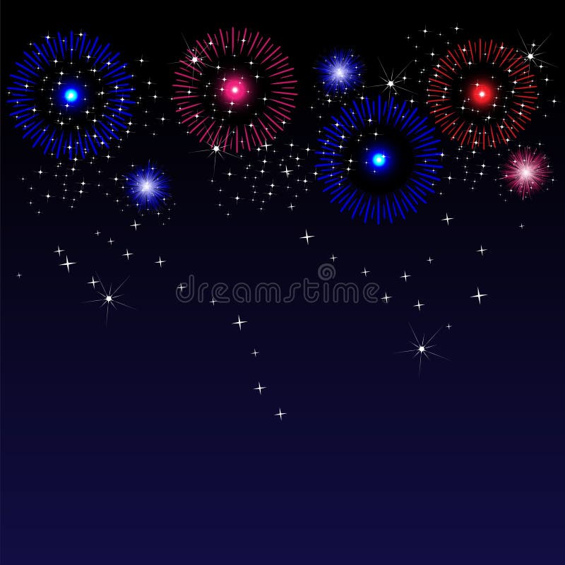 Fuegos Artificiales Coloridos Ilustración del Vector - Ilustración de ...