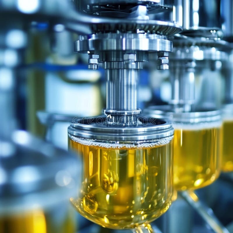 Fuel Blending Process Close-Up in Industrial Setting Stock Illustration ...