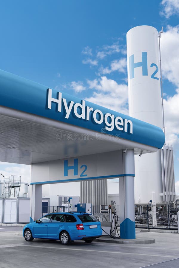 Fuel Cell Car at the Hydrogen Filling Station. Concept Stock Photo ...