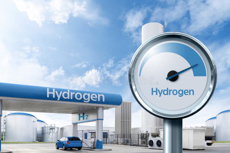 Fuel Cell Car at the Hydrogen Filling Station. Concept Stock Photo ...
