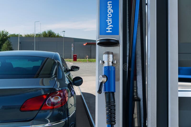 Fuel Cell Car at the Hydrogen Filling Station. Concept Stock Photo ...