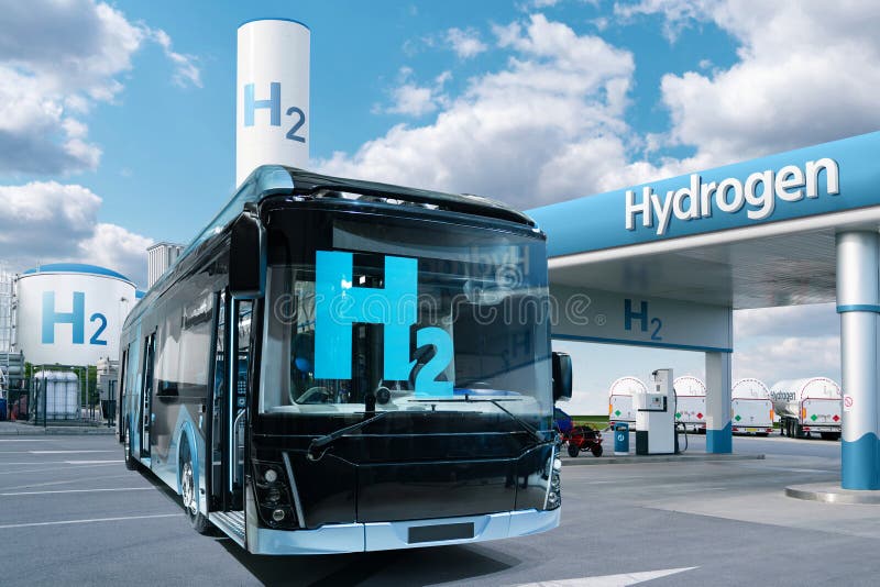 Fuel Cell Car at the Hydrogen Filling Station. Concept Stock Photo ...