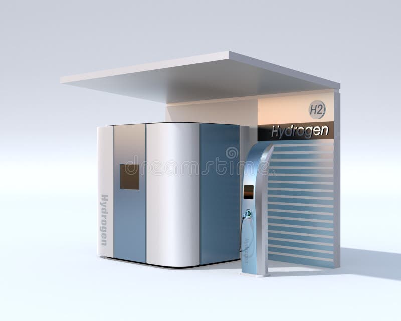 Fuel Cell Hydrogen Station Concept Stock Illustration - Illustration of ...