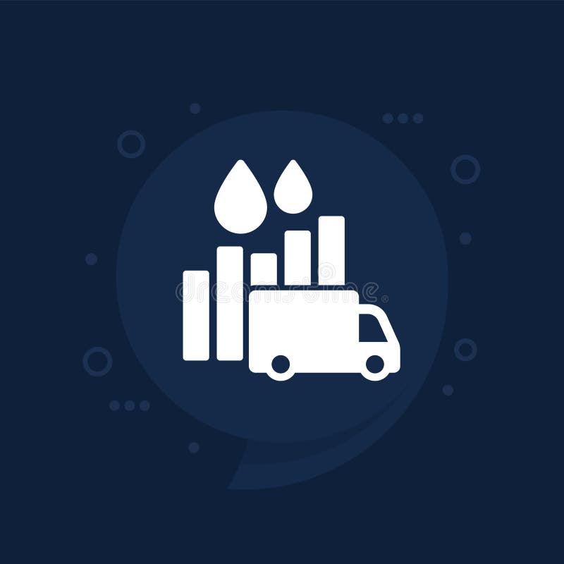 Fuel Consumption Vector Icon with a Van Stock Vector - Illustration of ...