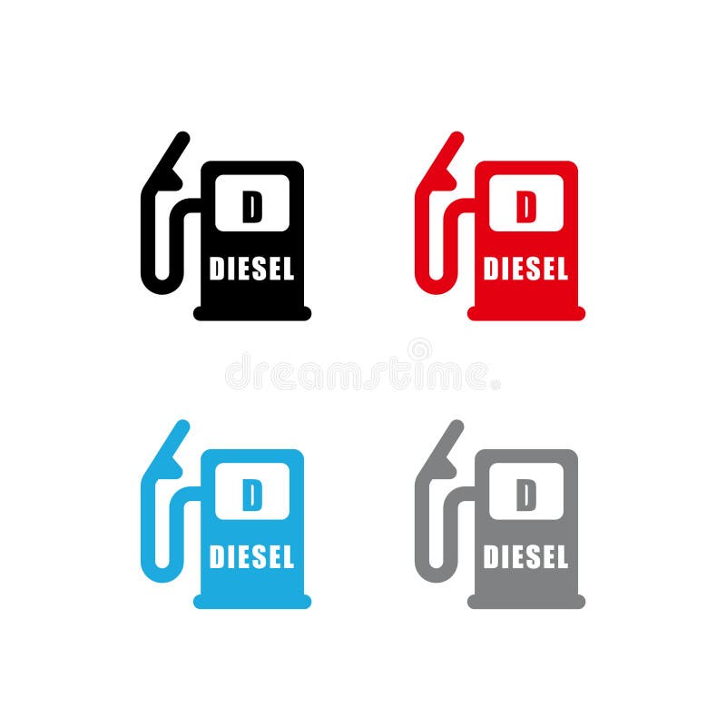 Diesel Pump Promotional Logotype with Fuel Nozzle and Yellow Circle ...