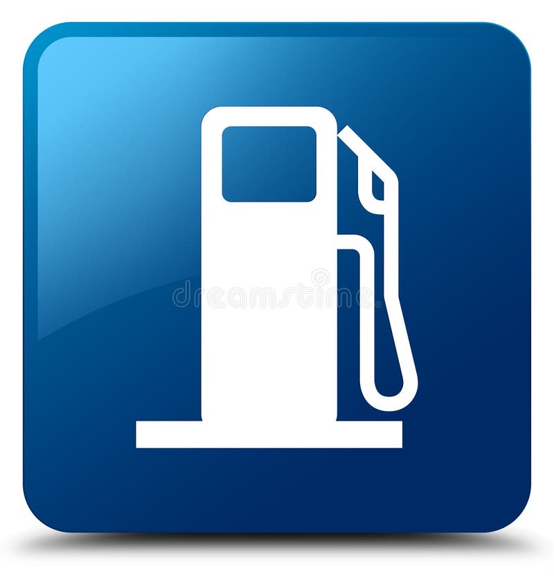 Fuel Dispenser Icon Blue Square Button Stock Illustration ...