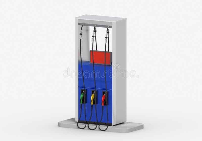 Fuel Dispensing Station of a Gas Station in on White Background Stock ...