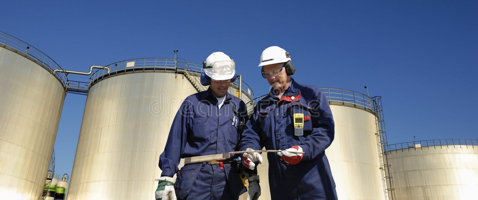 Engineers with Oil and Gas Refinery Stock Image - Image of fuel ...