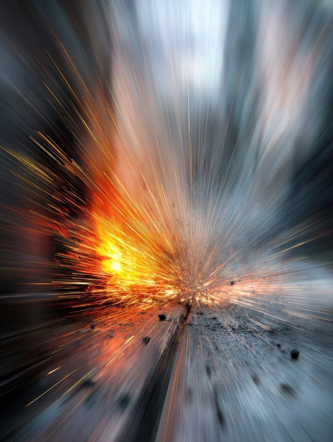 Fuel Explosion in Motion Blur Illustrates Energy and Intensity in ...