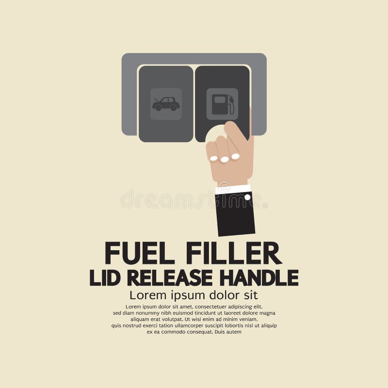 Fuel Filler Lid Release Handle Stock Vector - Illustration of device ...