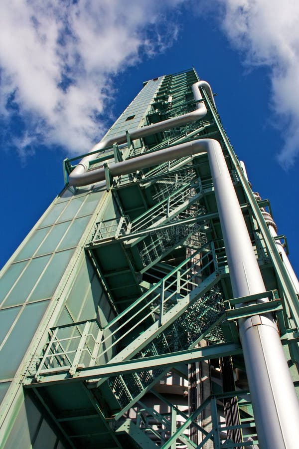 Fuel gas burning tower stock photo. Image of piping, factory - 15958608