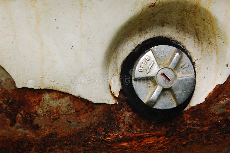 Fuel gas cap stock image. Image of rusty, white, turn - 41343947