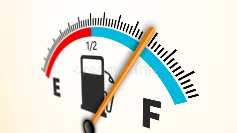 Fuel Gauge Full-empty-full Car Dashboard Meter Stock Illustration ...