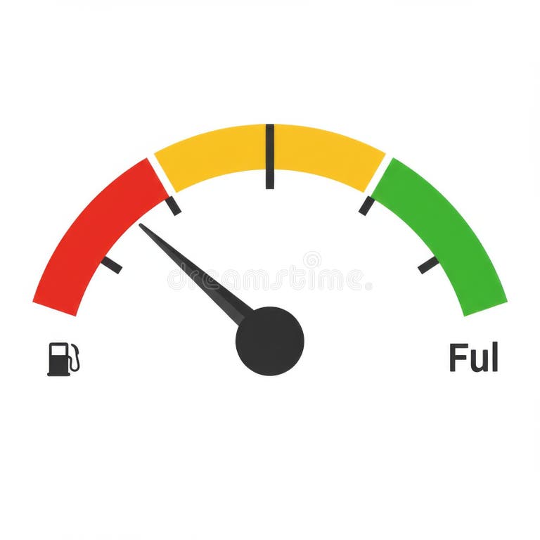 Fuel Gauge Indicator Showing Low Fuel Level Stock Illustration ...