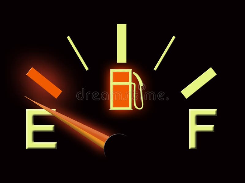 Low Fuel Gauge stock illustration. Illustration of drive - 3795734