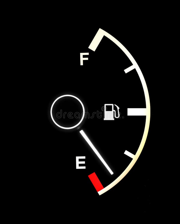 Fuel Gauge Showing almost an Empty Tank Stock Illustration ...