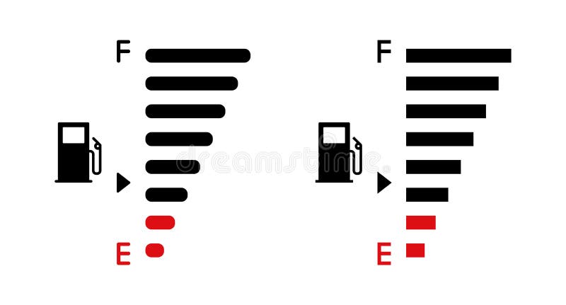 Fuel Gauge Vector Indicator. Gasoline Indicator Symbol. Different ...