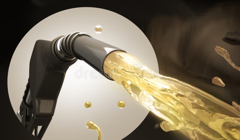 The Fuel Gun is Inserted into the Tank. Stock Illustration ...