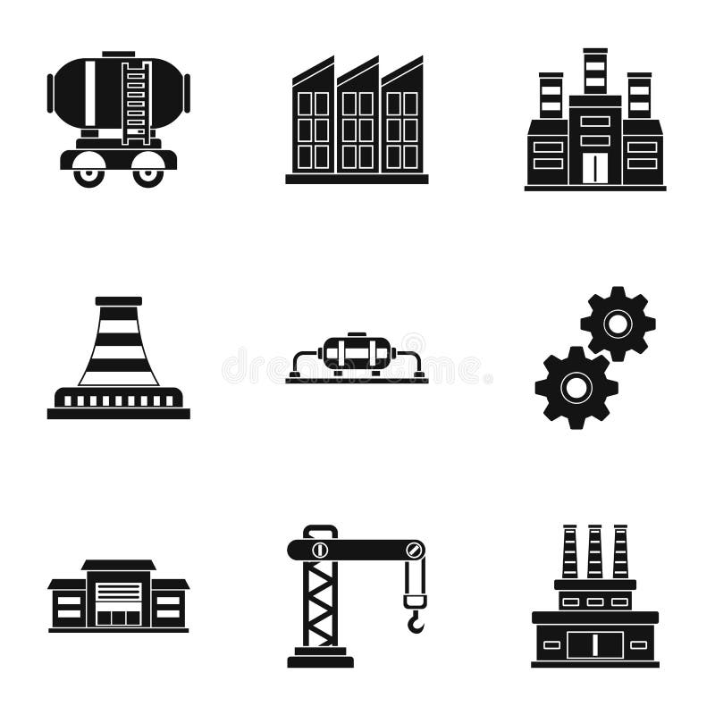 Fuel Icons Set, Simple Style Stock Vector - Illustration of paint ...