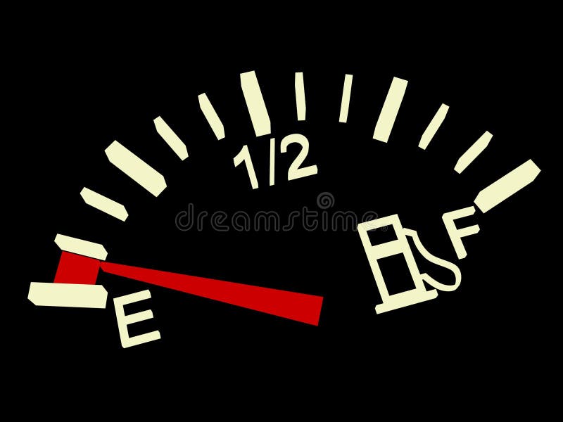 Fuel Indicator. Illustration on Black Background for Design ,Empty ...