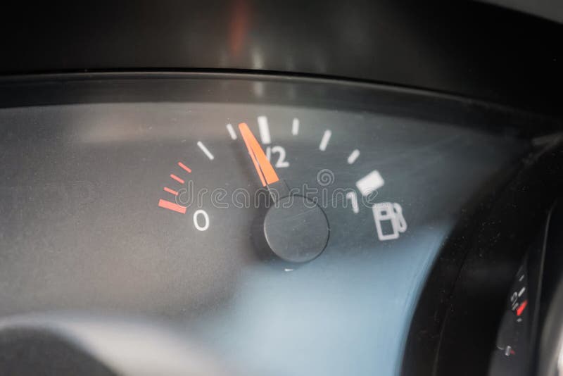 Fuel Indicator. Interior of a Modern Car Stock Image - Image of ...