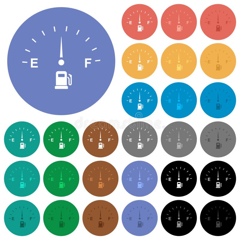 Fuel Indicator Icons in Rounded Color Menu Buttons Stock Vector ...