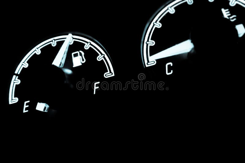 Fuel Level Check Inside a Car Stock Image - Image of speedometer, urban ...