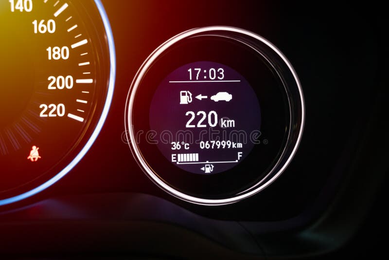 Fuel Level Gauge in the Car Dashboard Stock Image - Image of gauge ...
