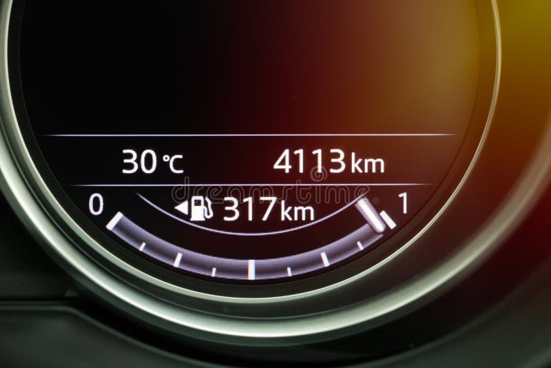 Fuel Level Gauge in the Car Dashboard Stock Photo - Image of level ...