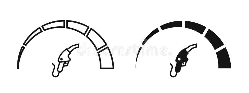 Fuel Level Icons. Flat Vector Fuel Icons. Fuel Gauge. Fuel Tank Gauge ...