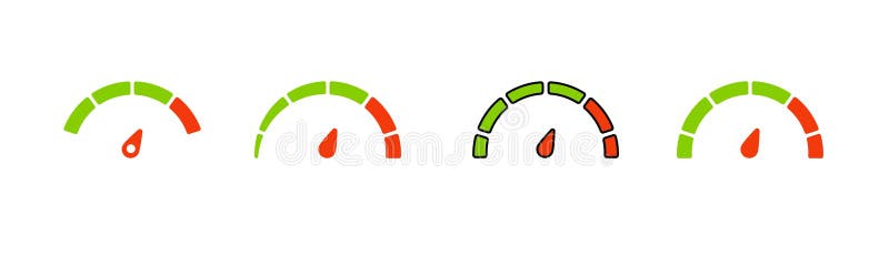 Fuel Level Indicators Showing Various Levels from Full To Empty in ...