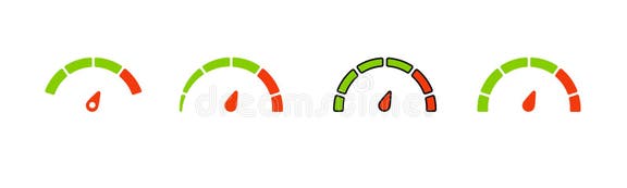 Fuel Level Indicators Showing Various Levels from Full To Empty in ...