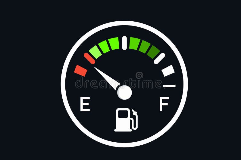 Fuel Meter Indicating Empty Tank Stock Illustration - Illustration of ...